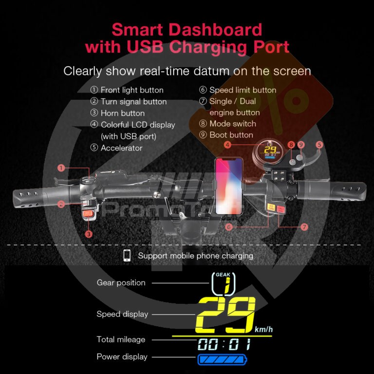 Trottinette électrique Laotie® Ti30 Landbreaker, monstrueusement ...